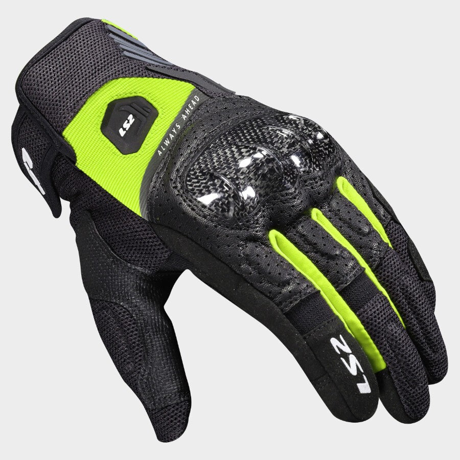 LS2 ATOM GLOVES BLACK HIV YELLOW – BikeFormers